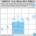 WINTER VOCABULARY BINGO with Mini Marshmallows English 6-12 SAT|ACT ...
