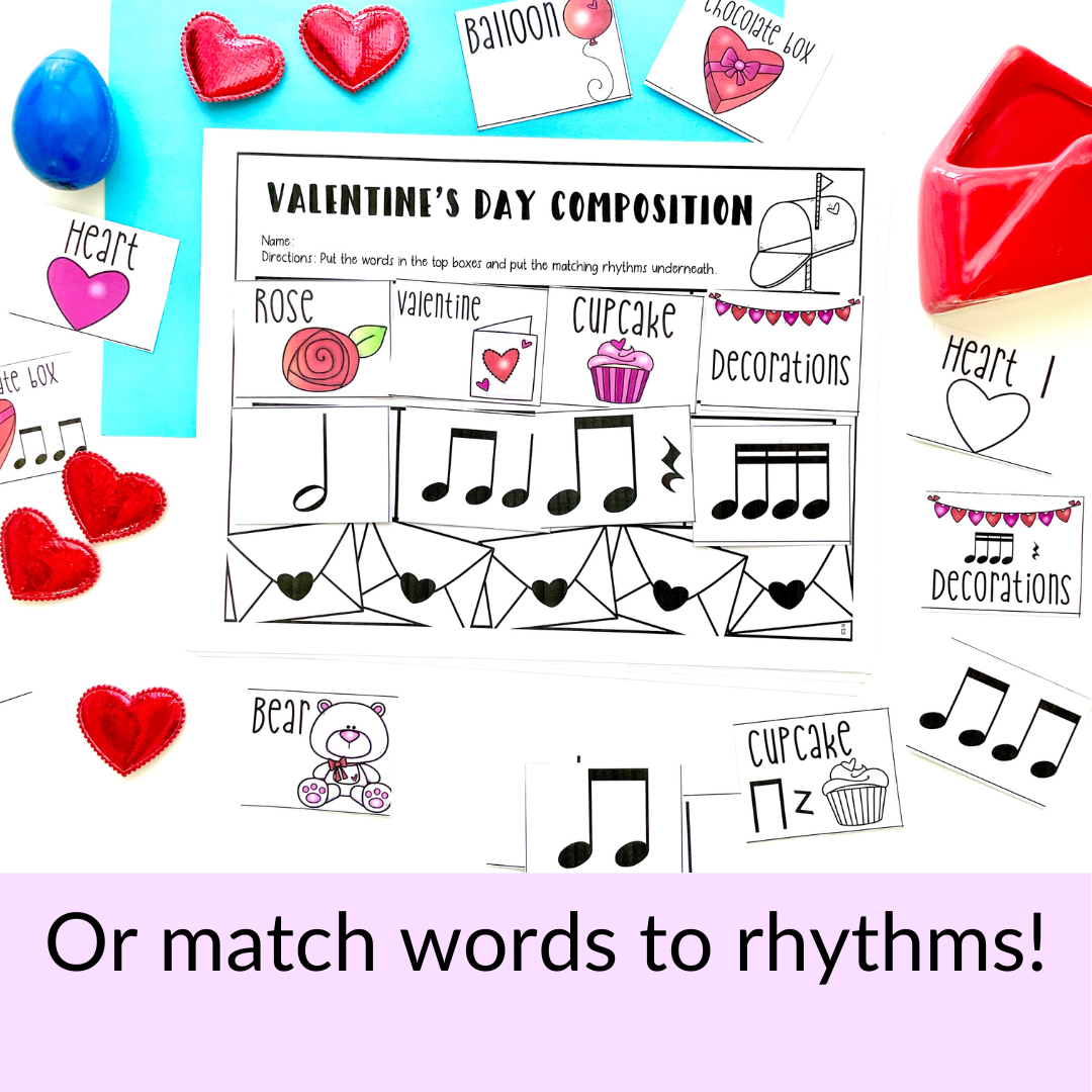Valentine's Day Printable Rhythm Manipulatives + Composition Activity ...