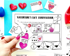 Valentine's Day Printable Rhythm Manipulatives + Composition Activity ...