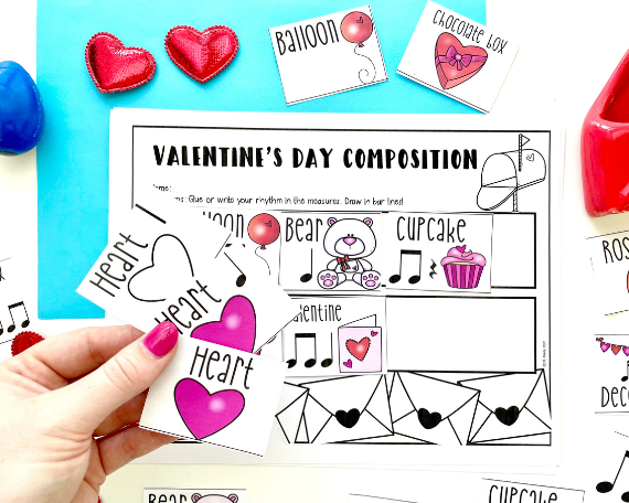 Valentine's Day Printable Rhythm Manipulatives + Composition Activity ...