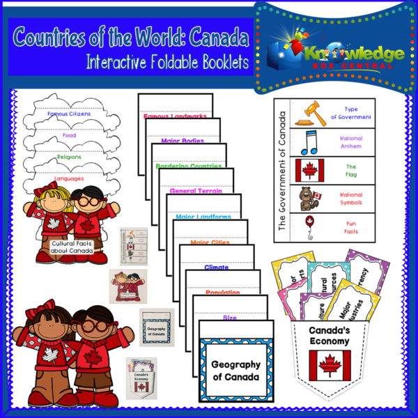 Countries of the World: Canada Interactive Foldable Booklets | Made By ...