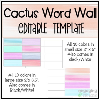 Editable Cactus Word Wall Fry's Sight Words | Made By Teachers