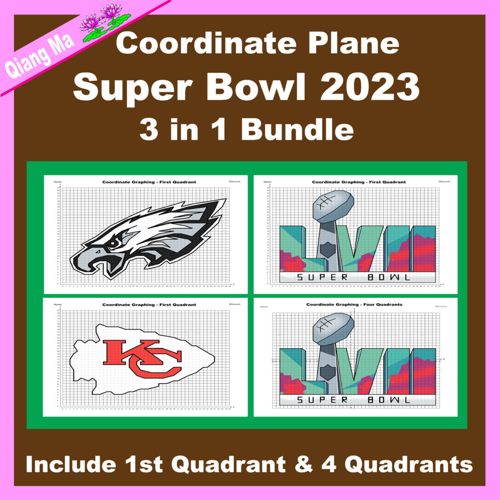 Super Bowl Coordinate Plane Graphing Picture: Super Bowl 2023 Bundle ...