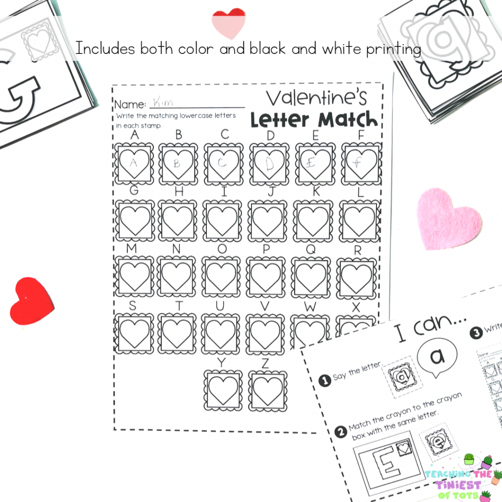 Valentine's Day Letter Match |Kindergarten Literacy Centers Activities ...