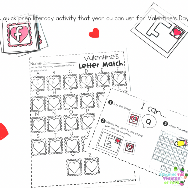Valentine's Day Letter Match |Kindergarten Literacy Centers Activities ...