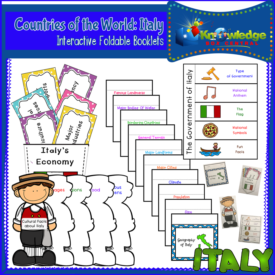 Countries of the World: Italy Interactive Foldable Booklets | Made By ...