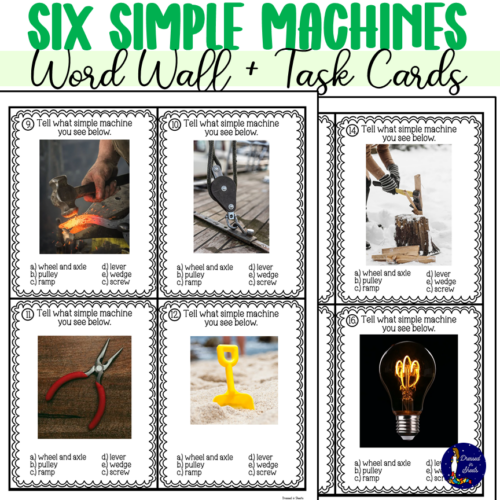 Six Simple Machines Word Wall and Task Cards | Made By Teachers