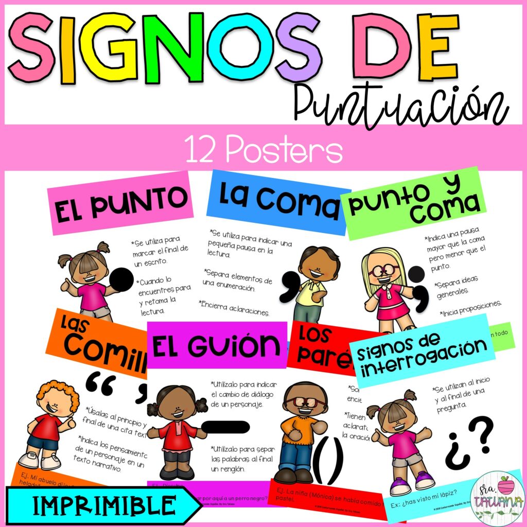Punctuation Marks Posters in Spanish | Los Signos de Puntuación ...