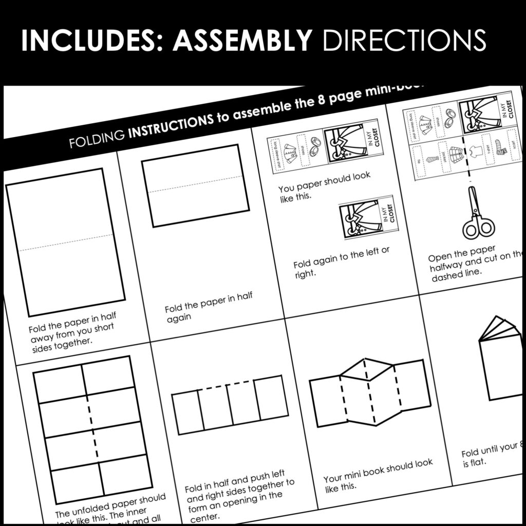 ESL Basic Vocabulary Mini-Books | Seasons, Food, House, Verbs, School ...