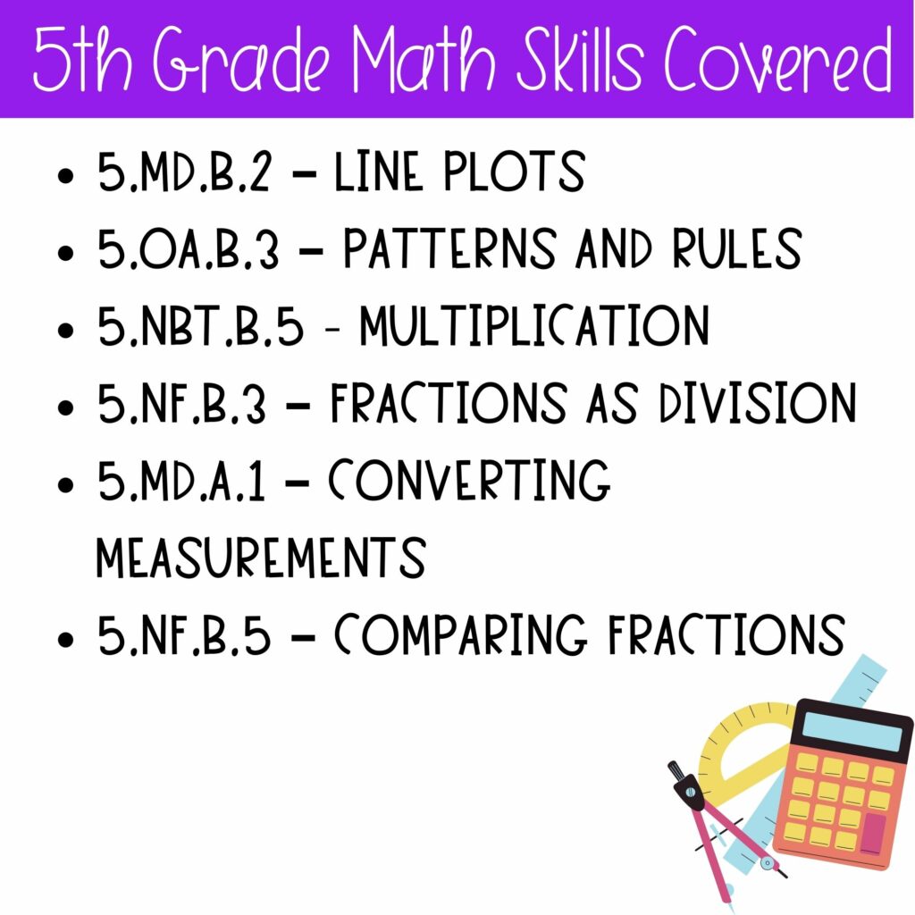 Grade 5 Math Daily Spiral Review for Math Homework or Math Morning Work ...