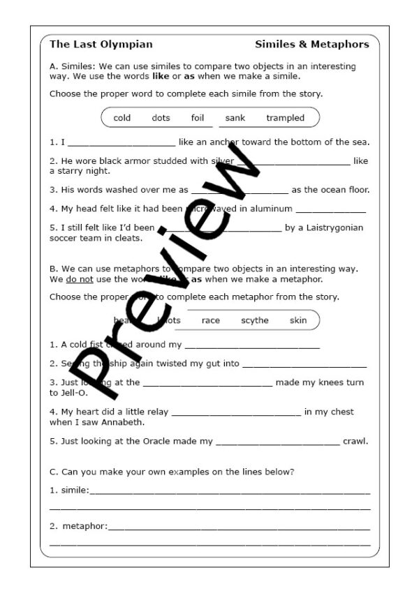 Rick Riordan "The Last Olympian" worksheets | Made By Teachers