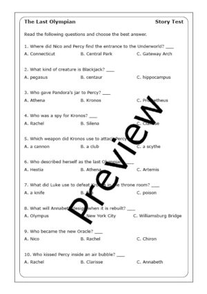 Rick Riordan "The Last Olympian" worksheets | Made By Teachers