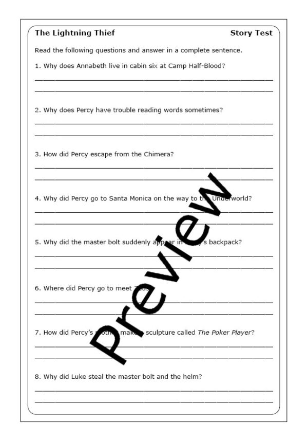 Percy Jackson Series: A Bundle of Worksheets | Made By Teachers