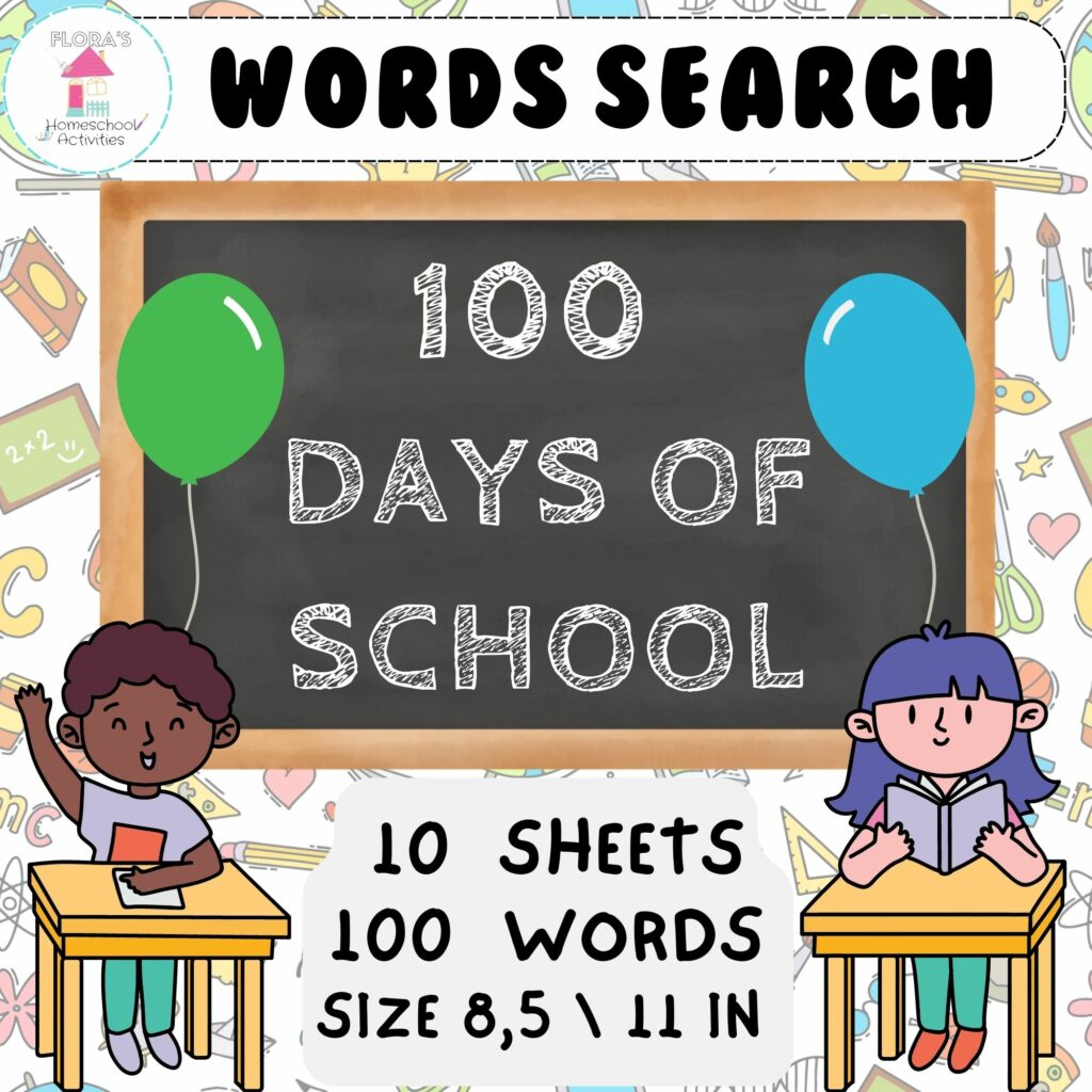 100th Day of School Activities | 100 Words Search | Vocabulary No PREP ... 100th Day of School Activities | 100 Words Search | Vocabulary No PREP ...