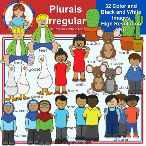 Clip Art - Plurals 6 - Irregular | Made By Teachers