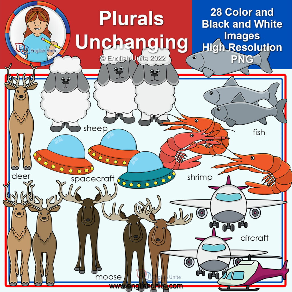 Clip Art - Plurals 7 (Unchanging Nouns) | Made By Teachers