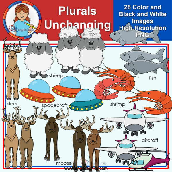 Clip Art - Plurals 7 (Unchanging Nouns) | Made By Teachers