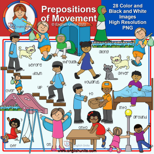 Clip Art - Prepositions of Movement | Made By Teachers
