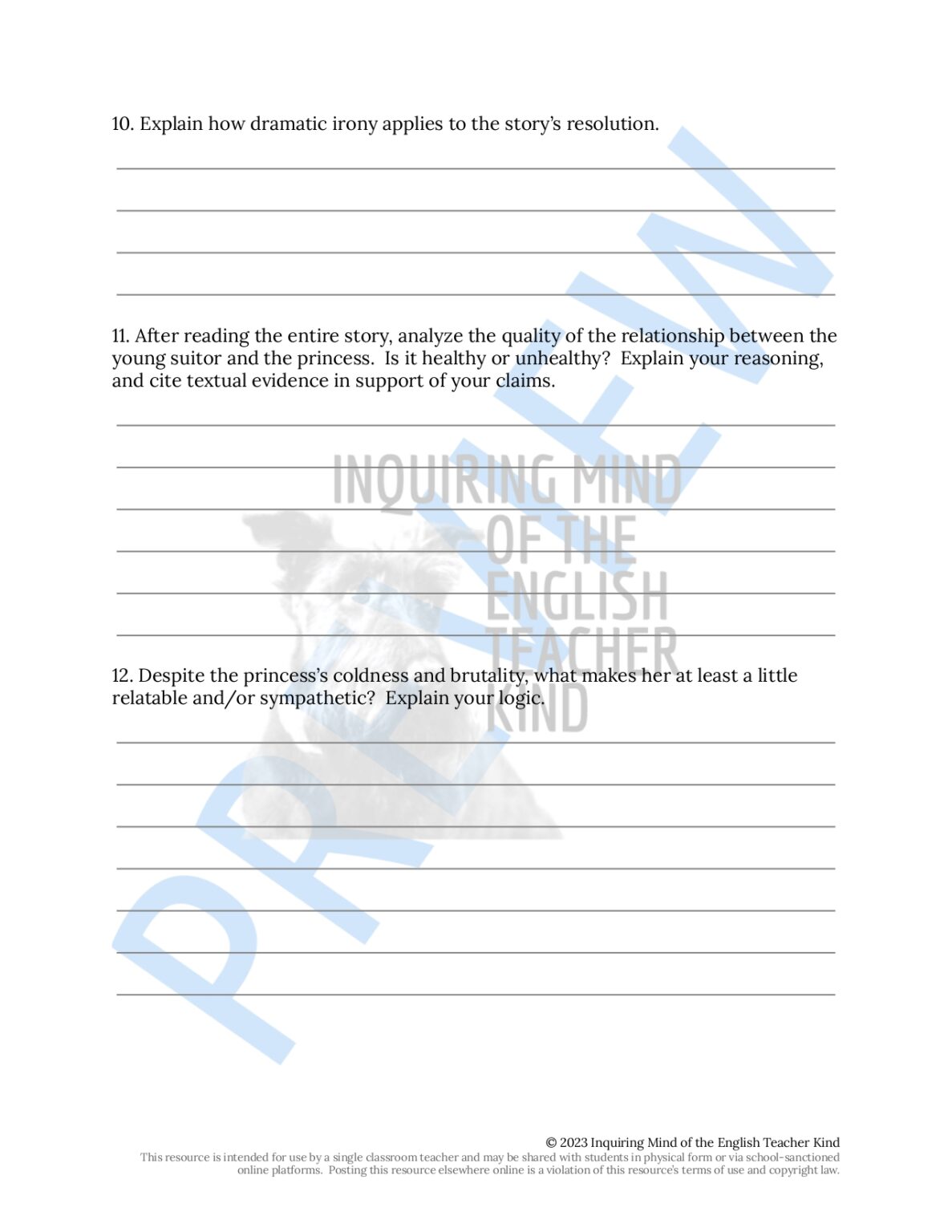 "The Sea Hare" by the Brothers Grimm Close Reading Worksheet | Made By ...