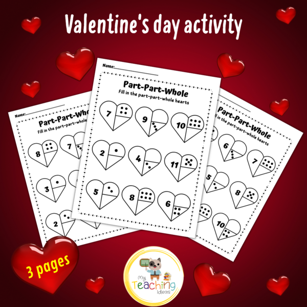 Valentine's Day Math addition | Part-Part-Whole Hearts | February ...