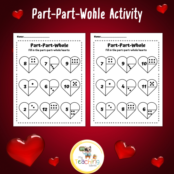 Valentine's Day Math addition | Part-Part-Whole Hearts | February ...