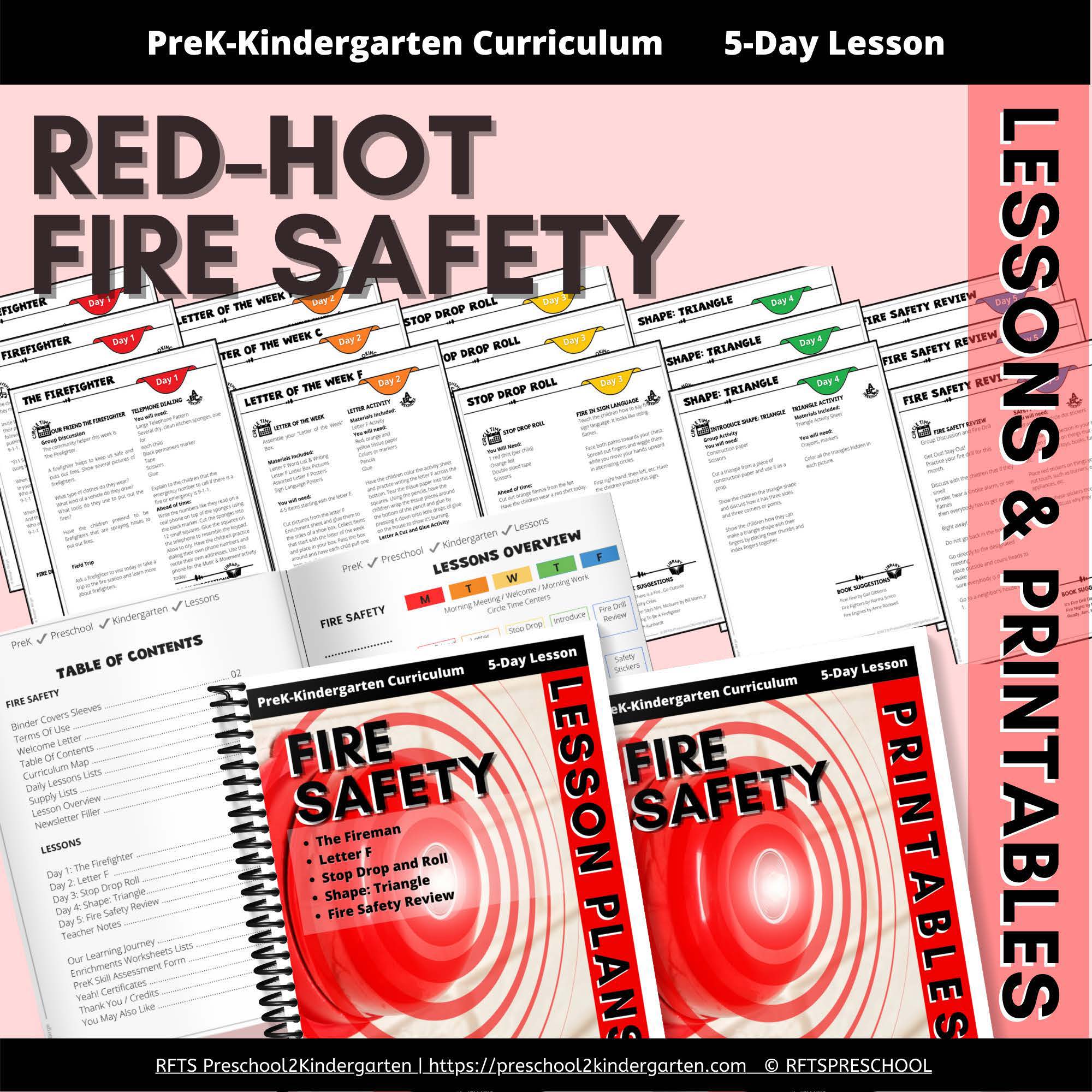 RED HOT FIRE SAFETY CURRICULUM | LESSONS AND PRINTABLES | MATH LITERACY ...