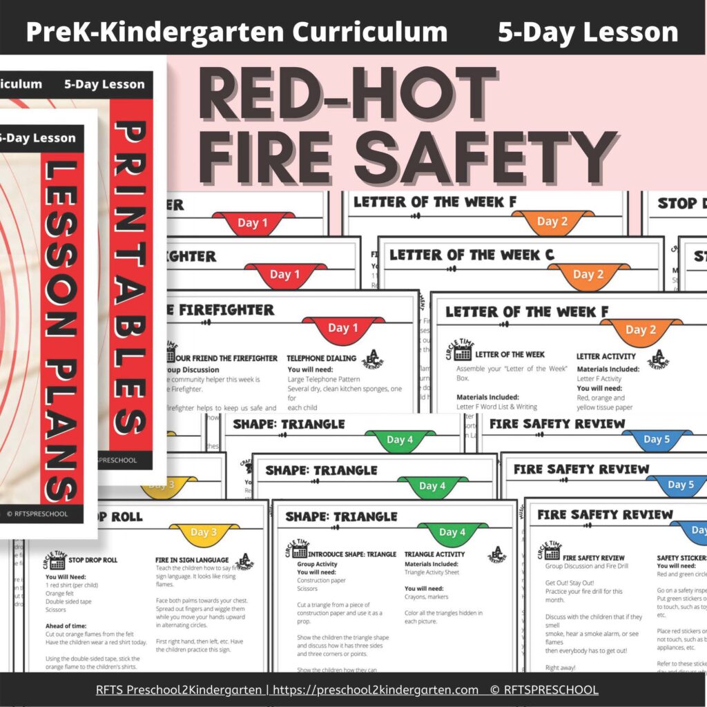 RED HOT FIRE SAFETY CURRICULUM | LESSONS AND PRINTABLES | MATH LITERACY ...