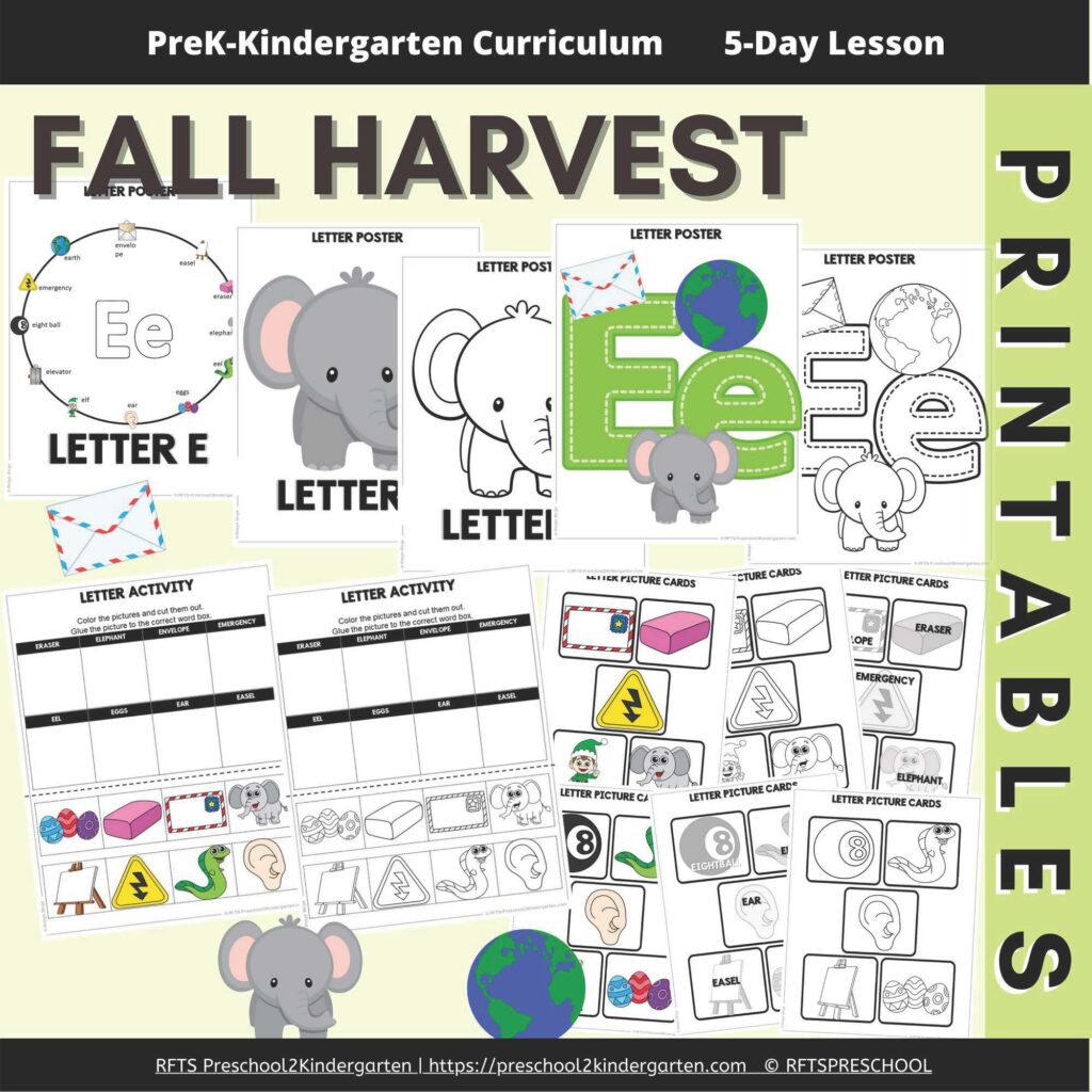 FALL HARVEST CURRICULUM | LESSONS AND PRINTABLES | MATH LITERACY CRAFT ...