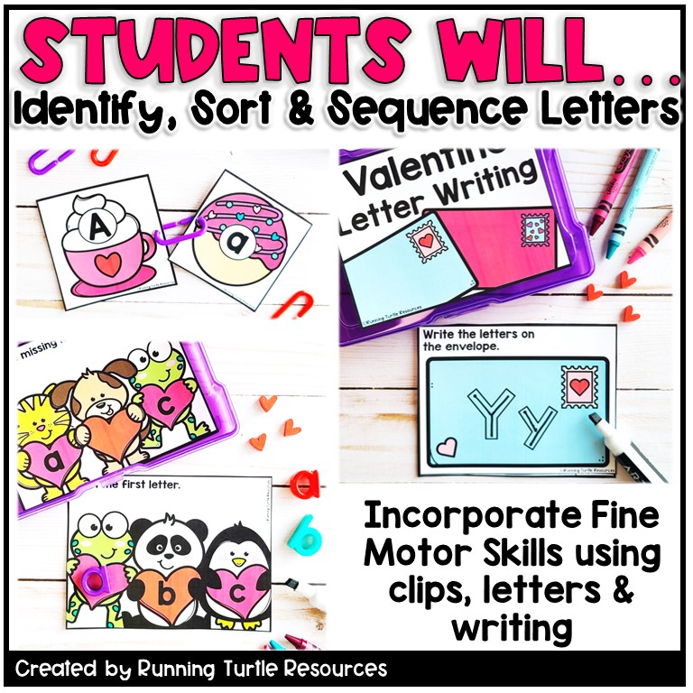 Kindergarten Literacy Centers l Valentine's Day Task Cards | Made By ...