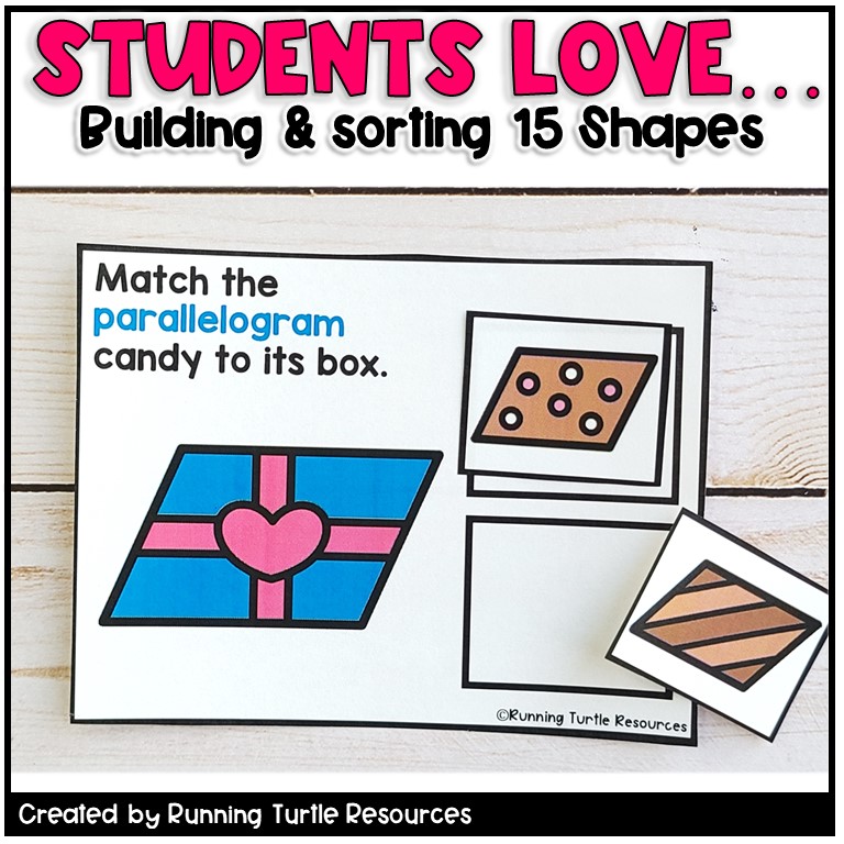 Sorting Shapes Task Cards l Valentines Day Math Centers | Made By Teachers