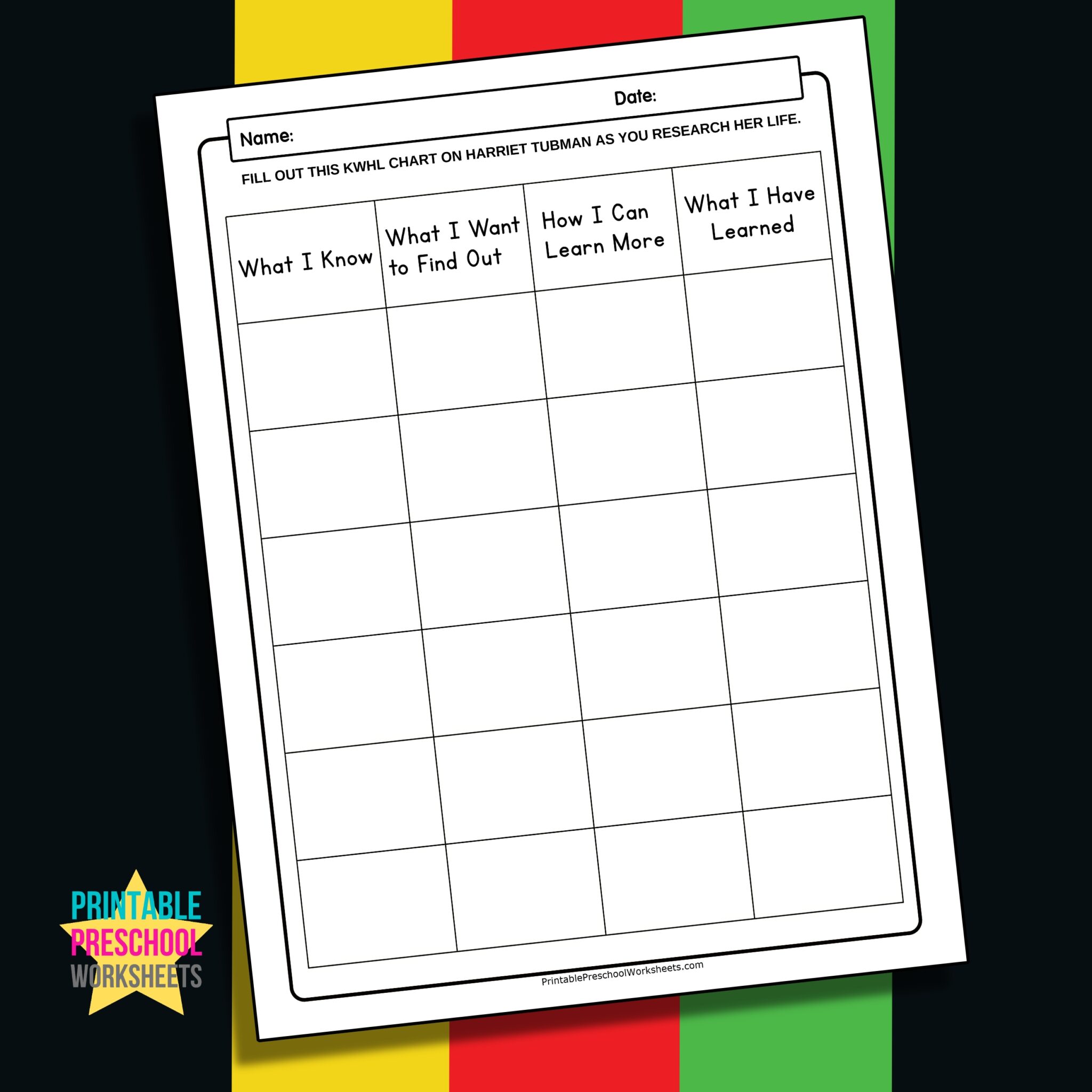 Harriet Tubman K-W-H-L worksheet for Black History Month | Made By Teachers