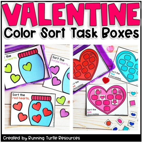 Valentine Color Sort Task Cards | Made By Teachers