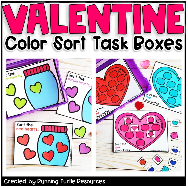 Valentine Color Sort Task Cards | Made By Teachers