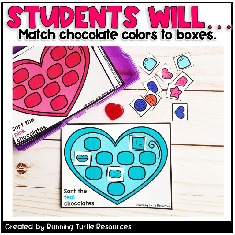 Valentine Color Sort Task Cards | Made By Teachers