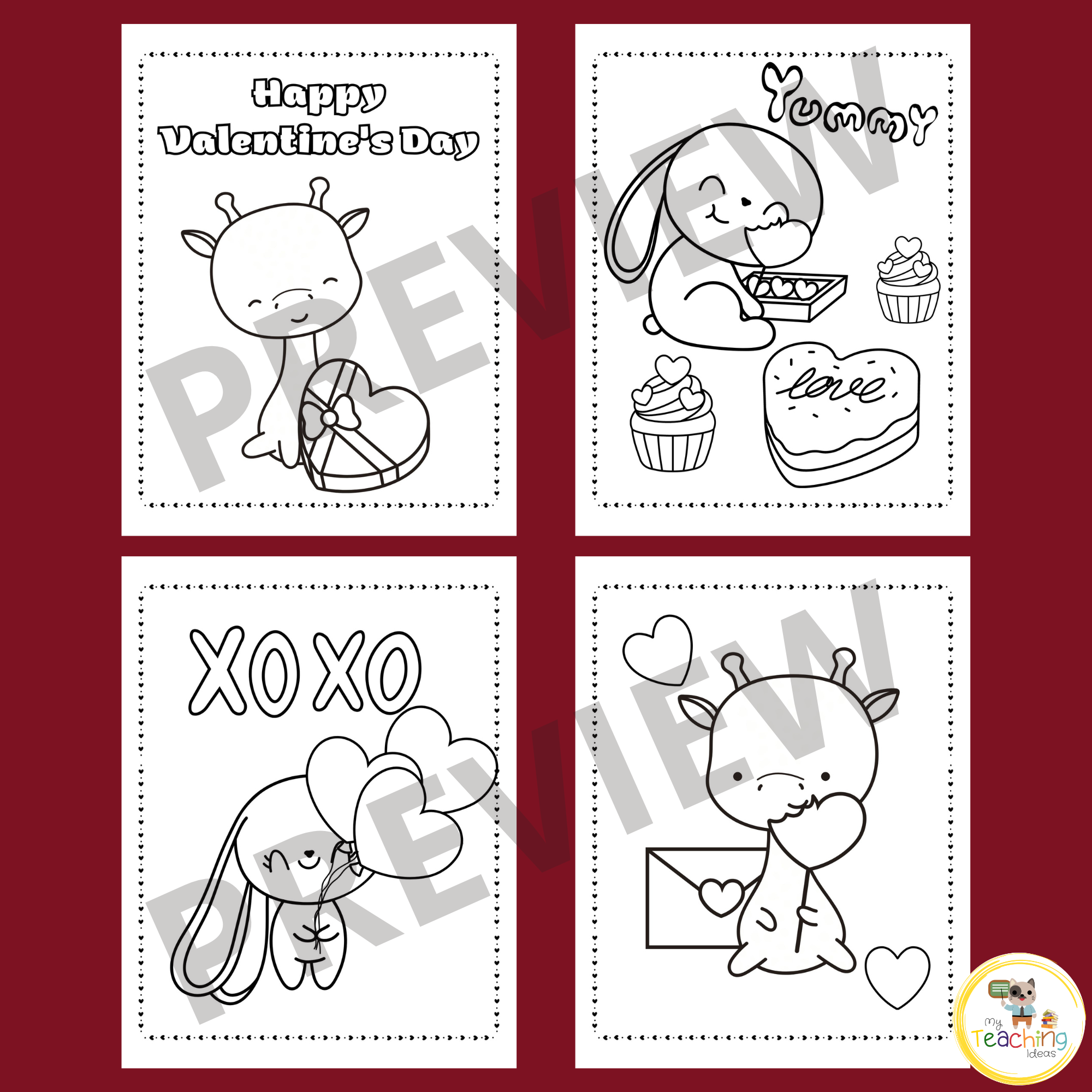 Valentine's Day Coloring Pages | Valentine's day Activity | February ...