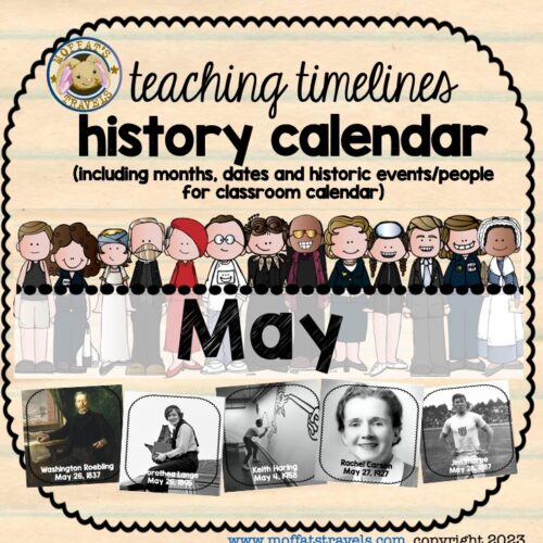 CLASSROOM DECOR History Themed Classroom Calendar - May Biographies ...