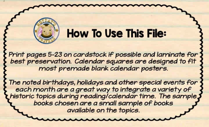 CLASSROOM DECOR History Themed Classroom Calendar - May Biographies ...