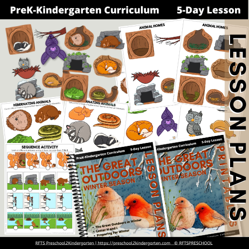 THE GREAT OUTDOORS IN WINTER CURRICULUM | LESSONS AND PRINTABLES | MATH ...