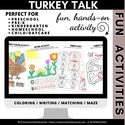 TURKEY TALK CURRICULUM | LESSONS AND PRINTABLES | MATH LITERACY CRAFT ...