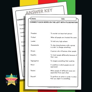 Black History Month Vocabulary Matching Worksheet | Made By Teachers