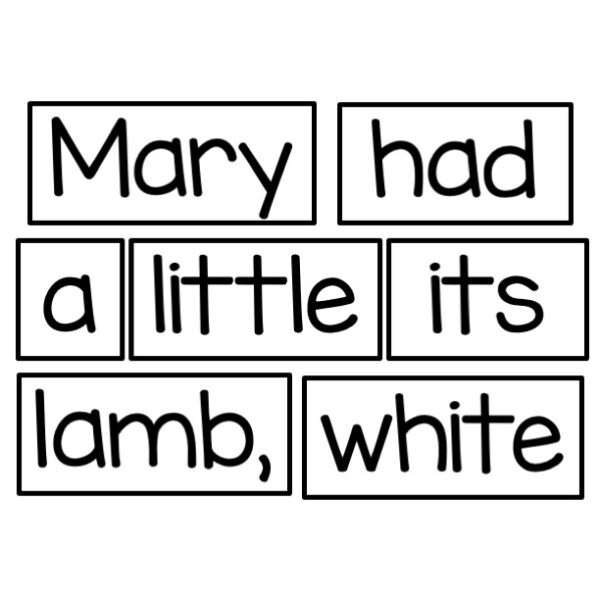 Pocket Chart Poem Mary Had a Little Lamb Nursery Rhyme | Made By Teachers