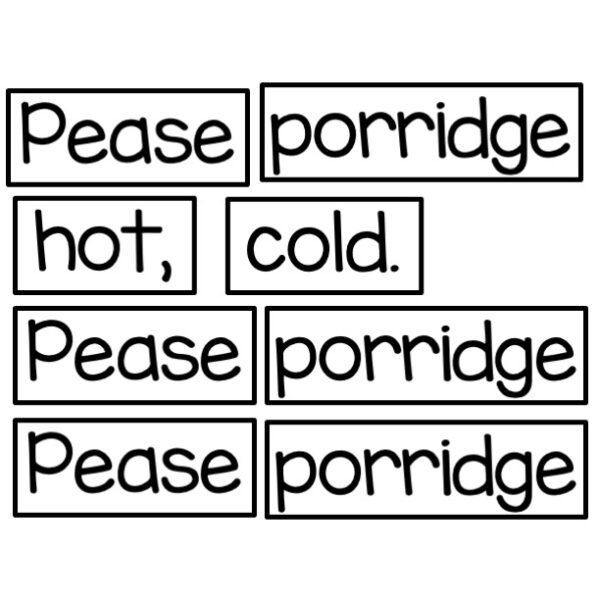 Pocket Chart Poem Pease Porridge Hot Nursery Rhyme | Made By Teachers