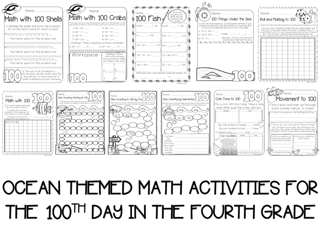 100th Day of School Ocean Themed {Fourth Grade} | Made By Teachers