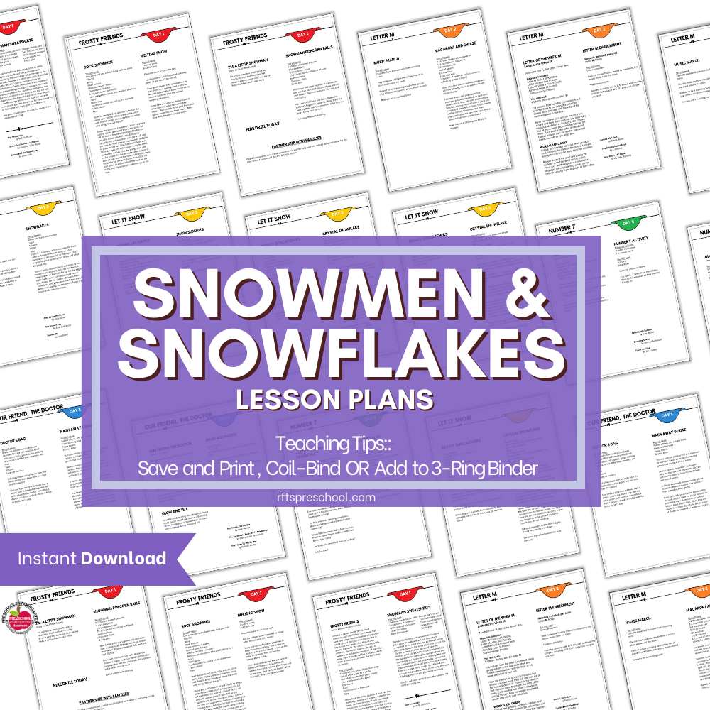 SNOWMEN CURRICULUM | LESSONS AND PRINTABLES | MATH LITERACY CRAFT ...