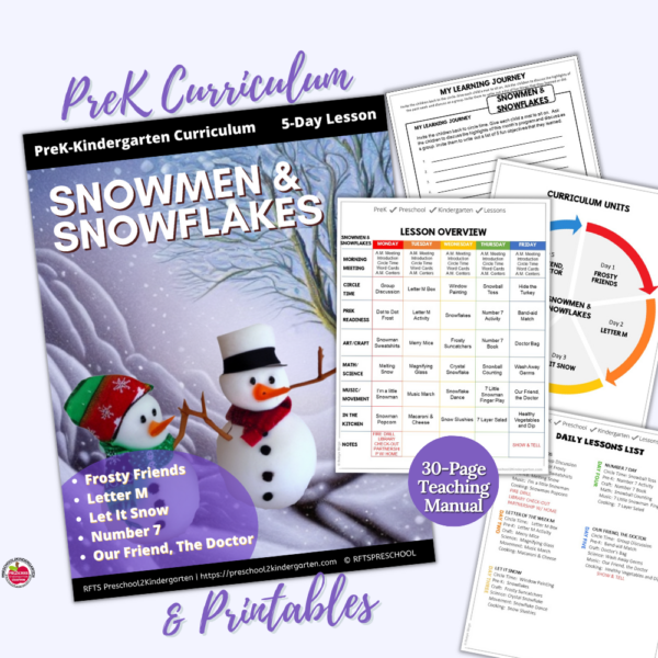 SNOWMEN CURRICULUM | LESSONS AND PRINTABLES | MATH LITERACY CRAFT ...