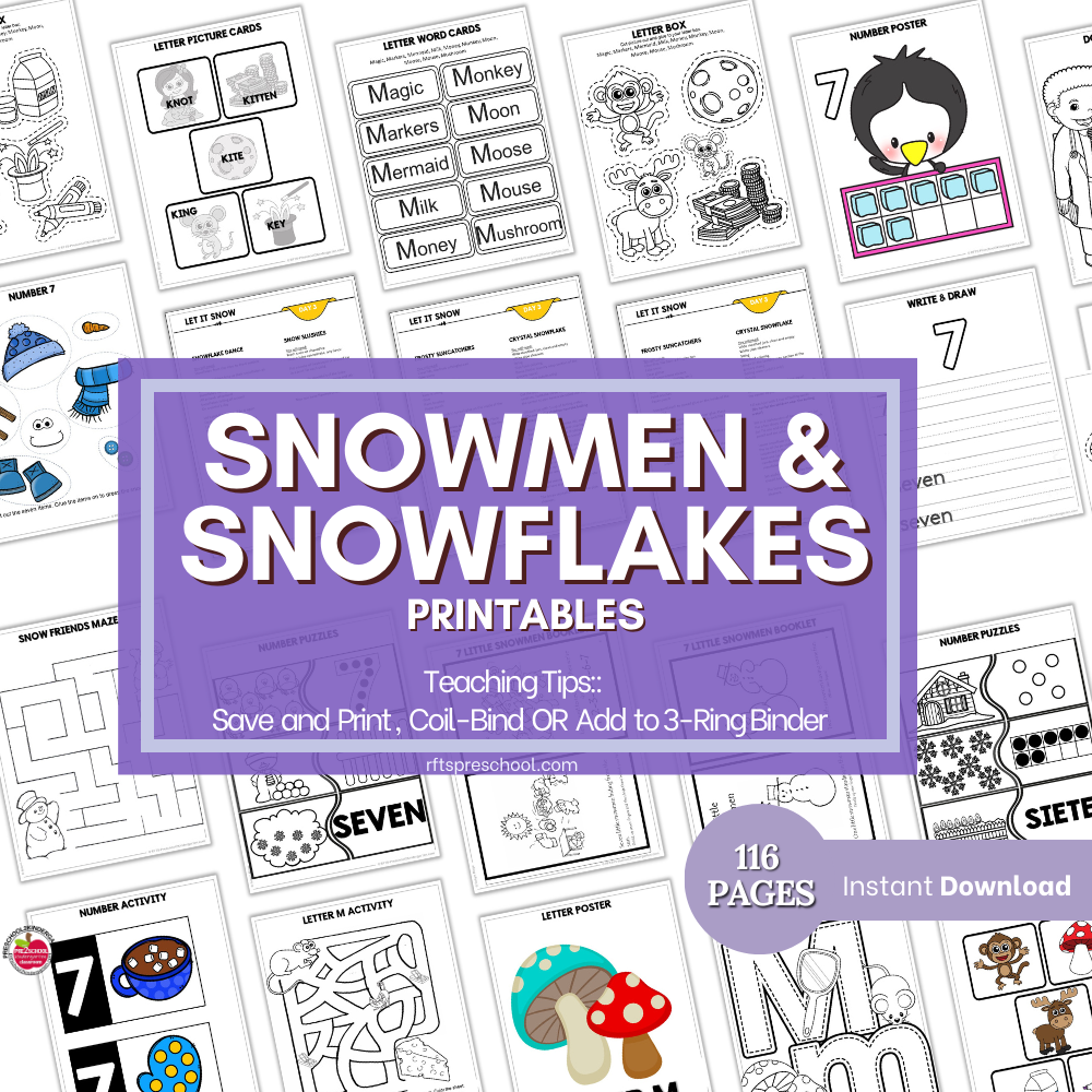 SNOWMEN CURRICULUM | LESSONS AND PRINTABLES | MATH LITERACY CRAFT ...