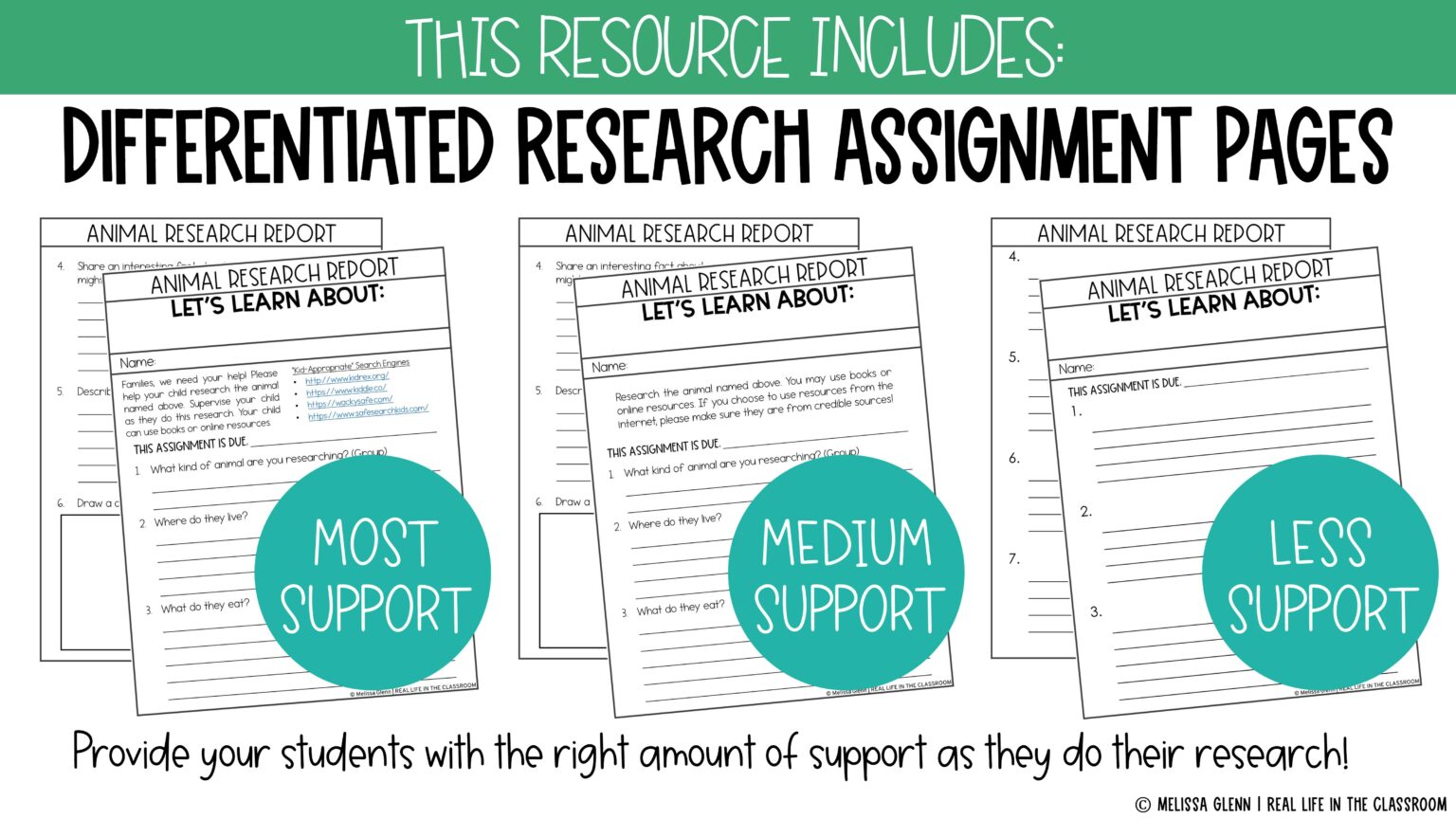 Animal Research Project Report - Differentiated - Editable | Made By ...