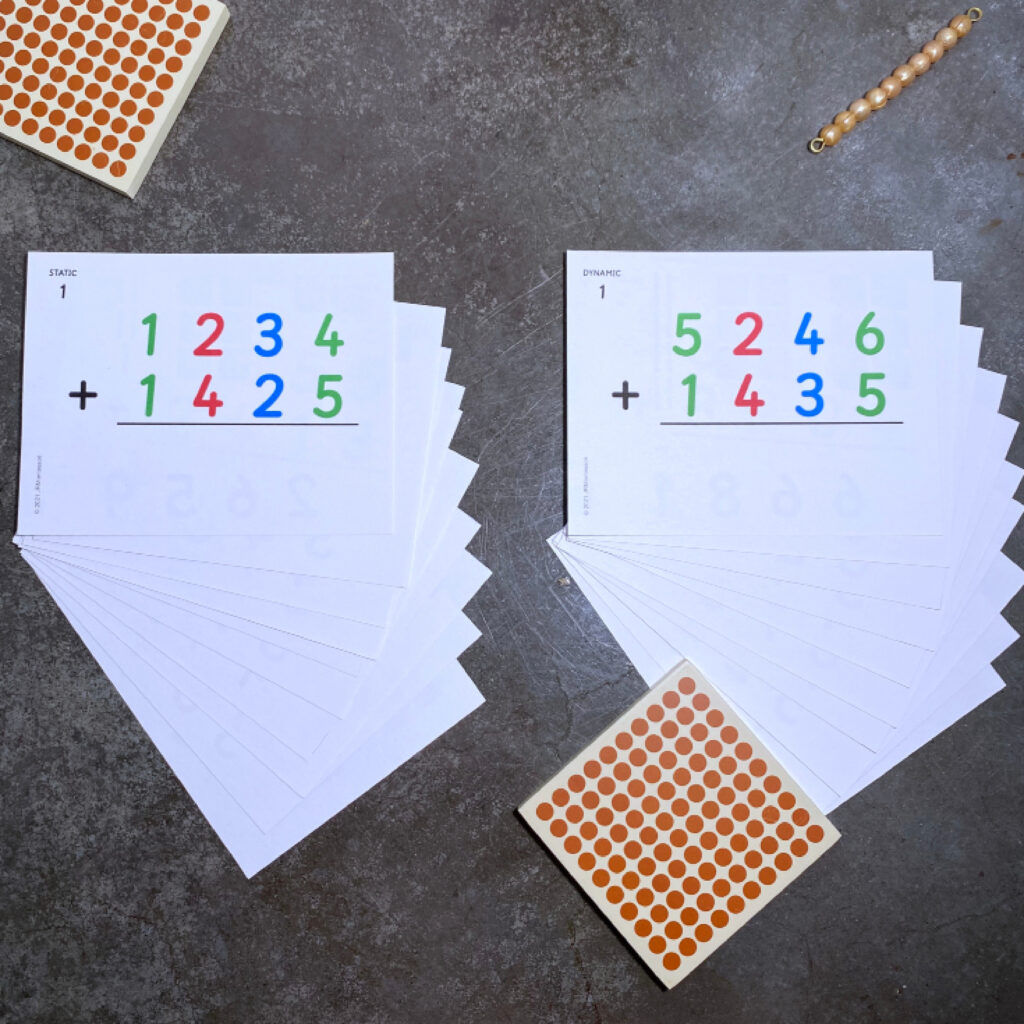 Montessori Math 4-Digit Golden Bead Addition with Small Cards | Made By ...