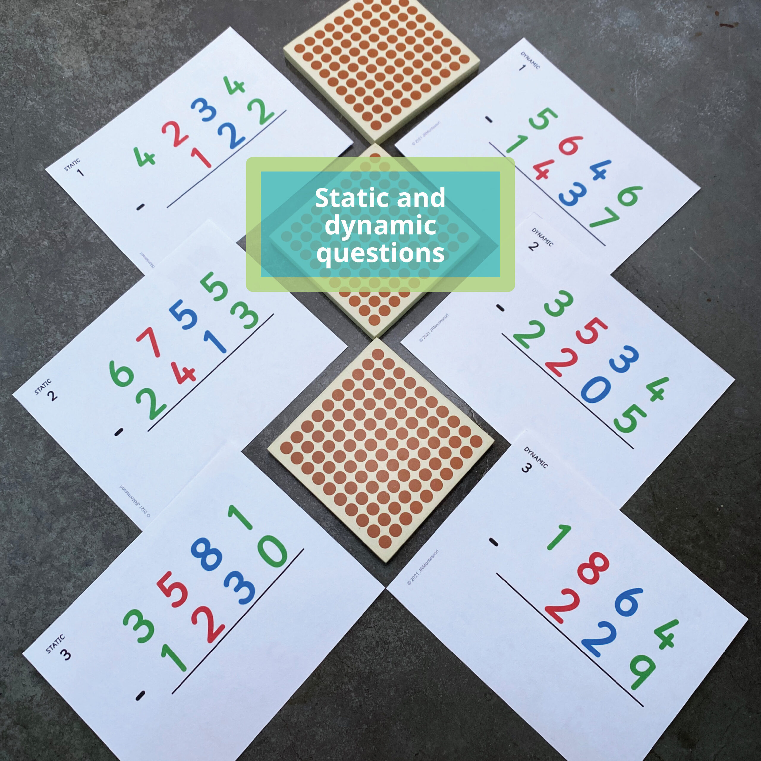 Montessori Math 4-Digit Golden Bead Subtraction with Small Cards | Made ...