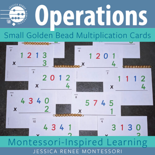 Montessori Math Operations: Small Command Cards Bundle, Golden Bead ...